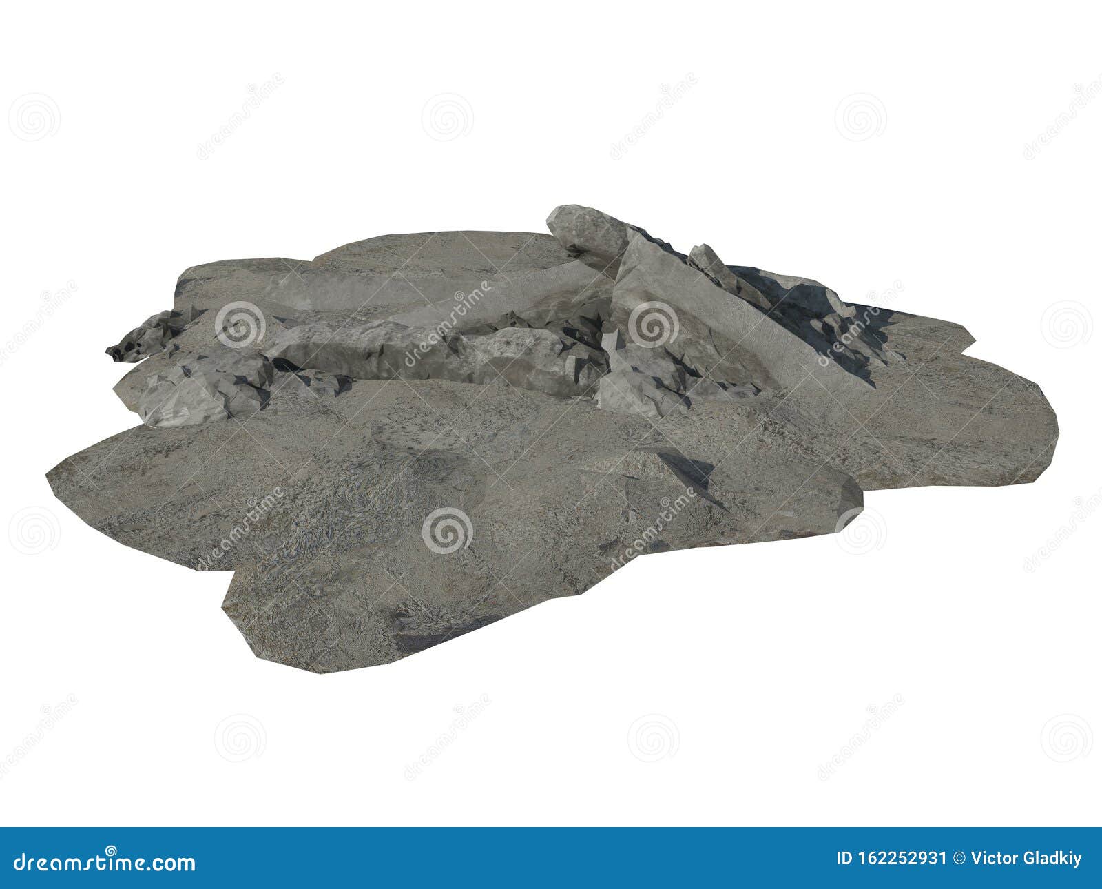 Heap of Rubble and Debris Isolated on White 3d Illustration Stock ...