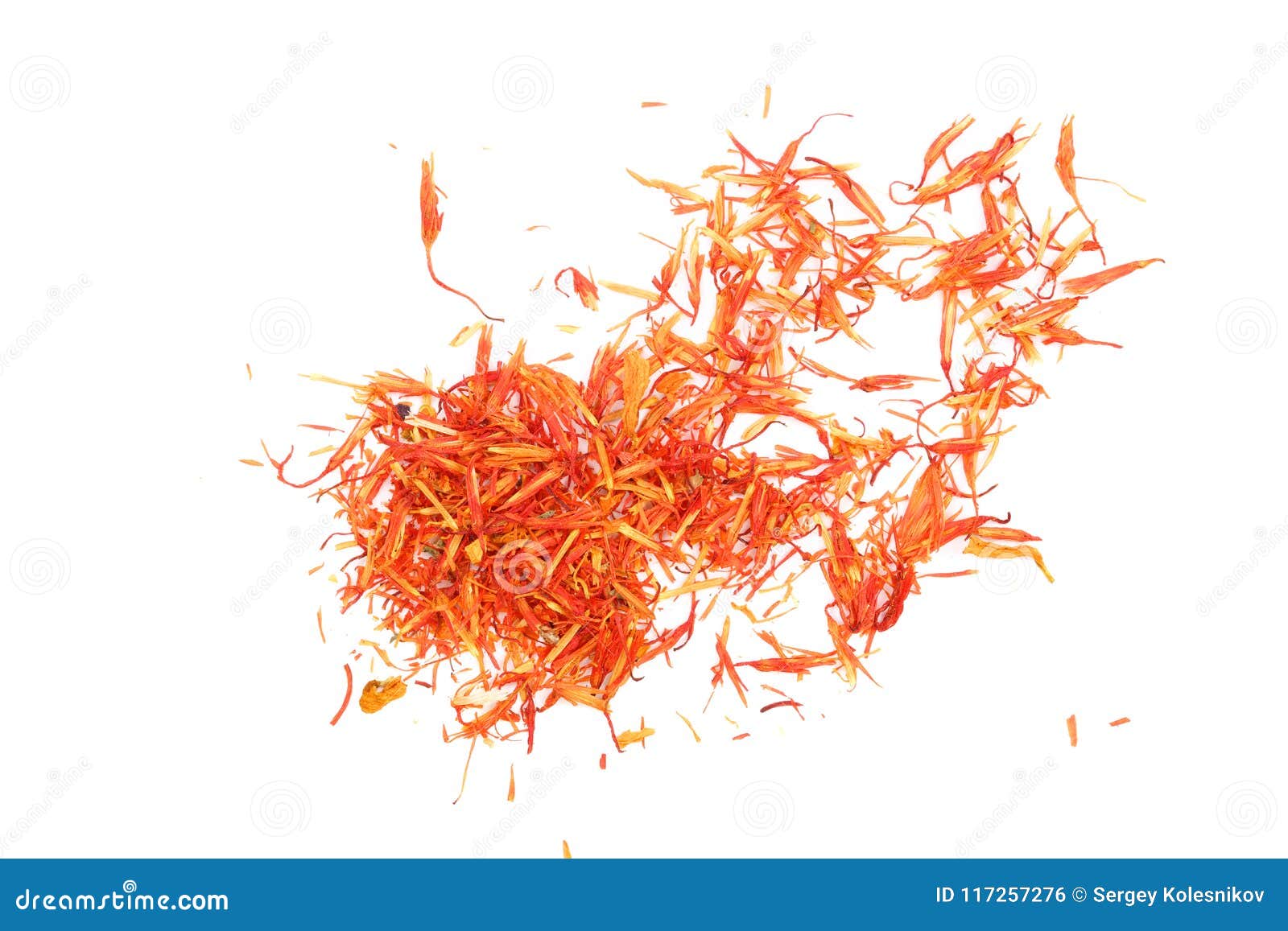 Heap of Saffron Isolated on White Background. Top View Stock Photo ...