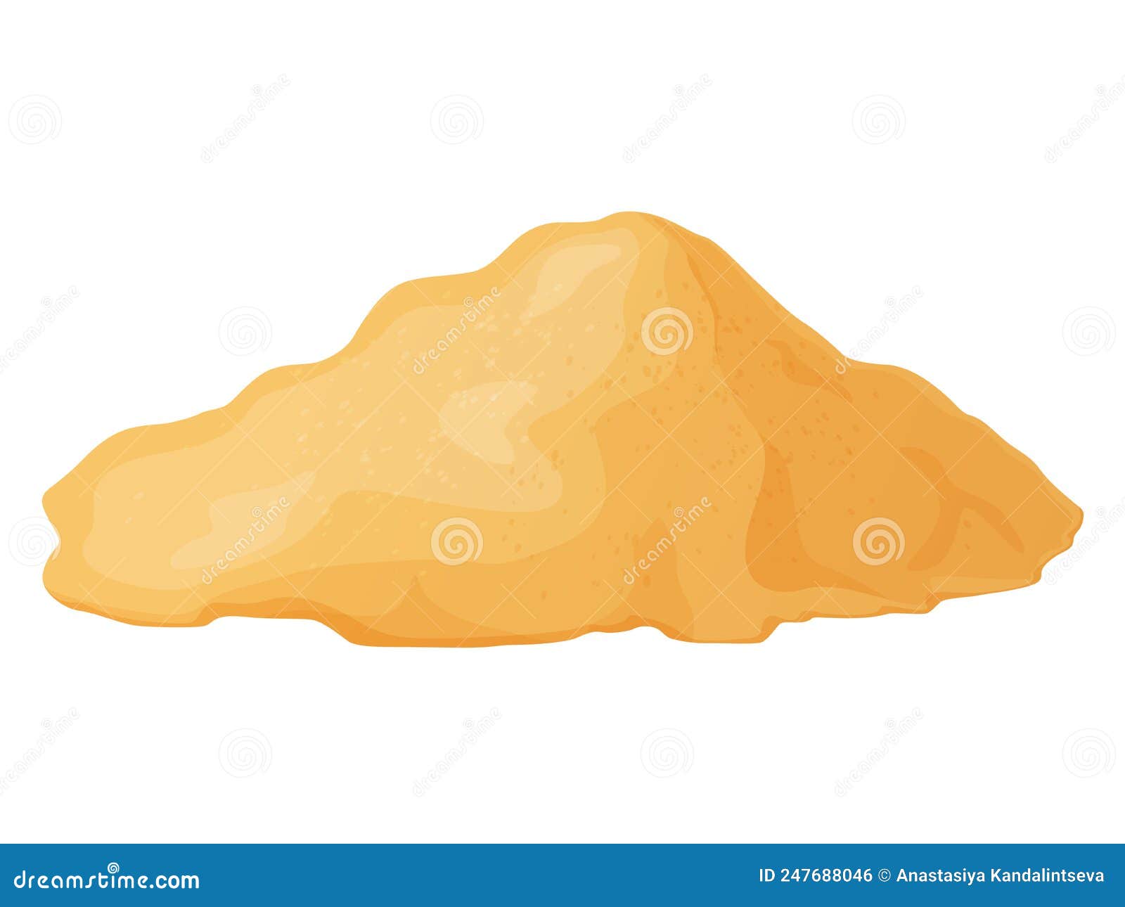 Heap of Sand. Yellow Sand Mound. Sandy Dune in Desert or at Beach Stock ...