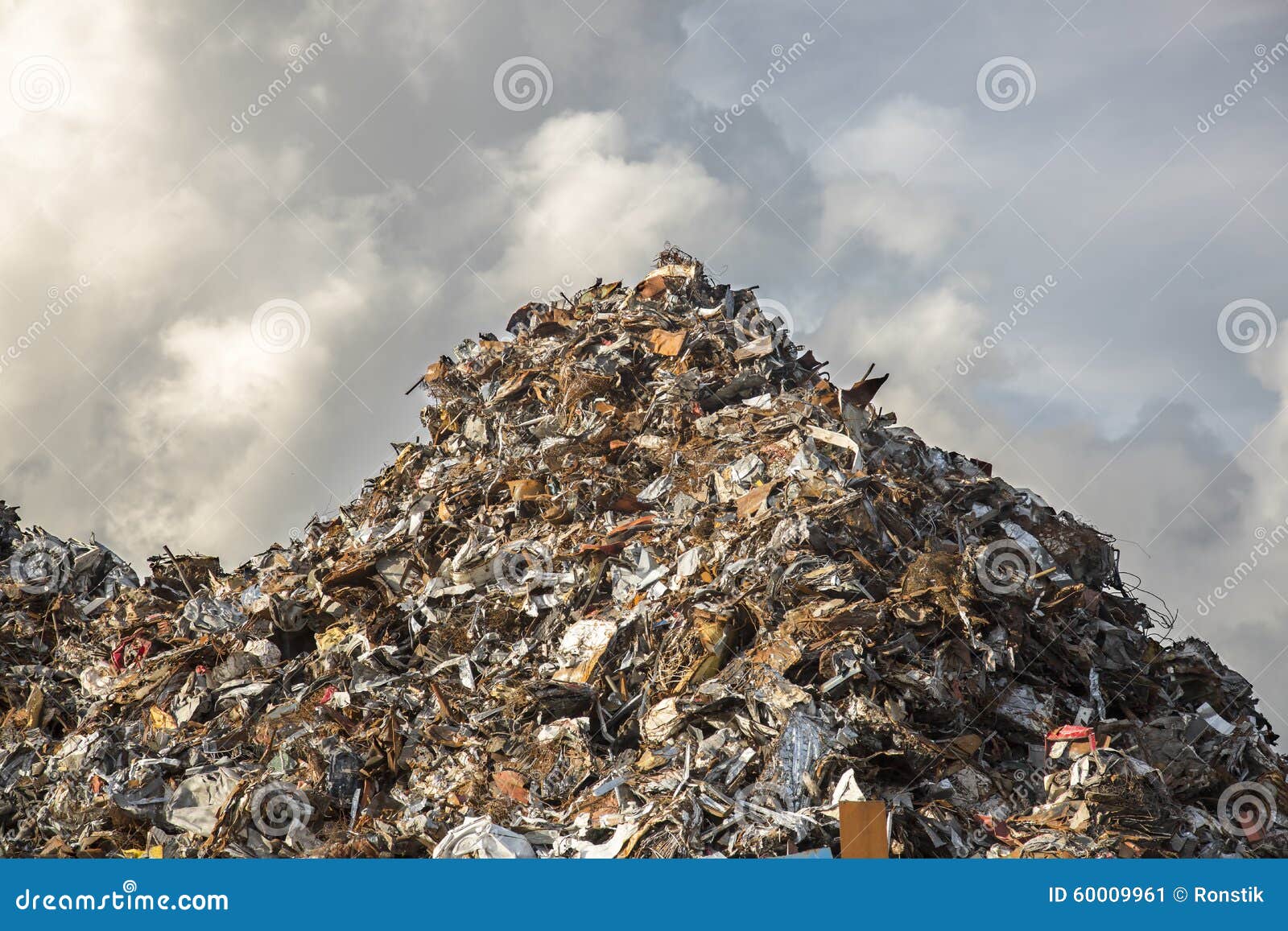 Heap Scrap, Metal Rubbish Warehouse In A Recycling Company. Base Of ...