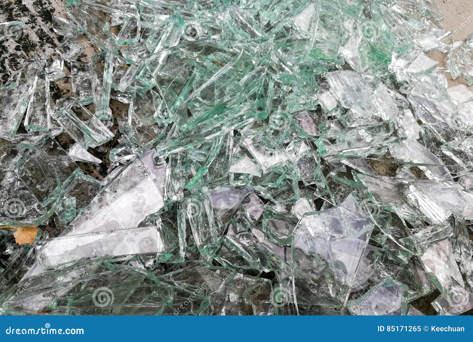 Heap of Sharp Shattered Pieces Broken Glass on Ground Stock Image ...
