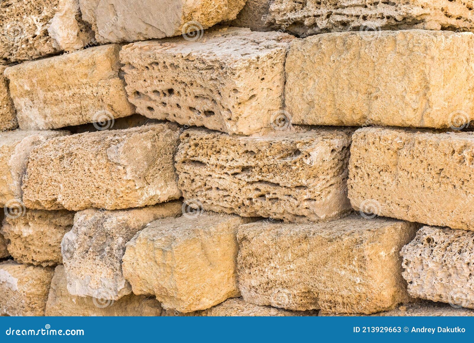 Heap of Shell Bricks Blocks Sand Material Texture Background Stock ...