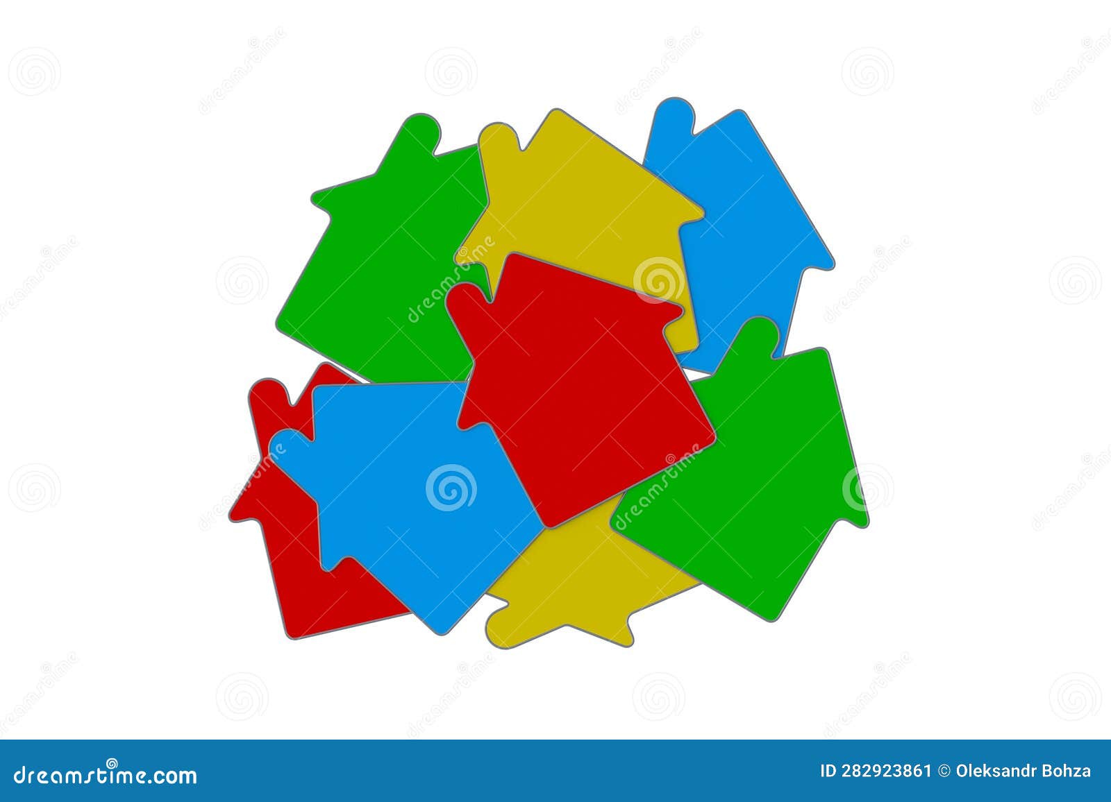 Heap of Silhouettes of a House Isolated on White Background Stock ...