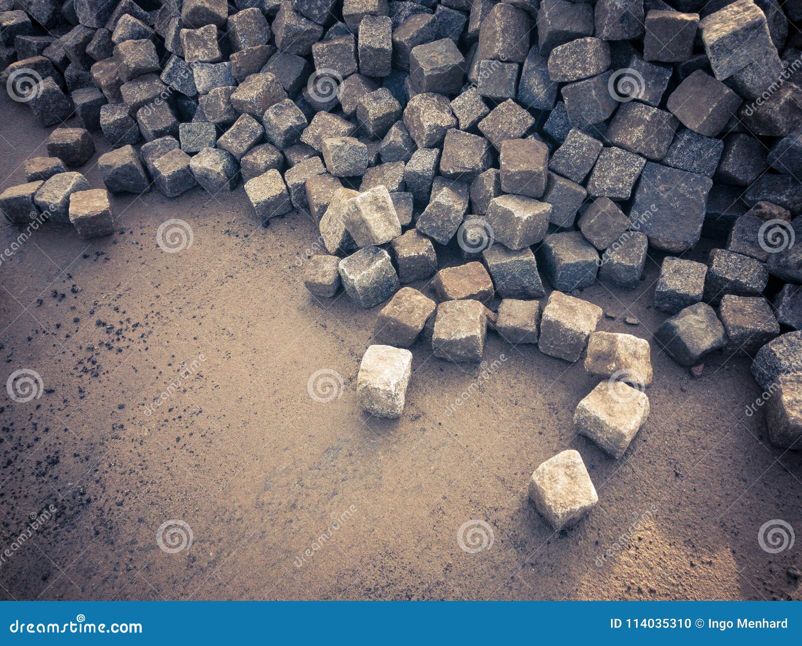 Heap of Small Cobblestones for the Construction Site Stock Photo ...
