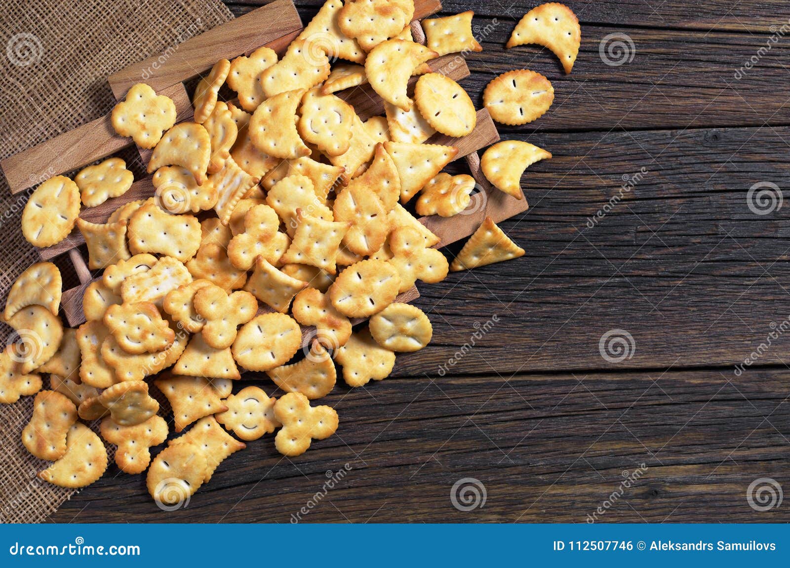 Heap of small crackers stock photo. Image of yellow - 112507746