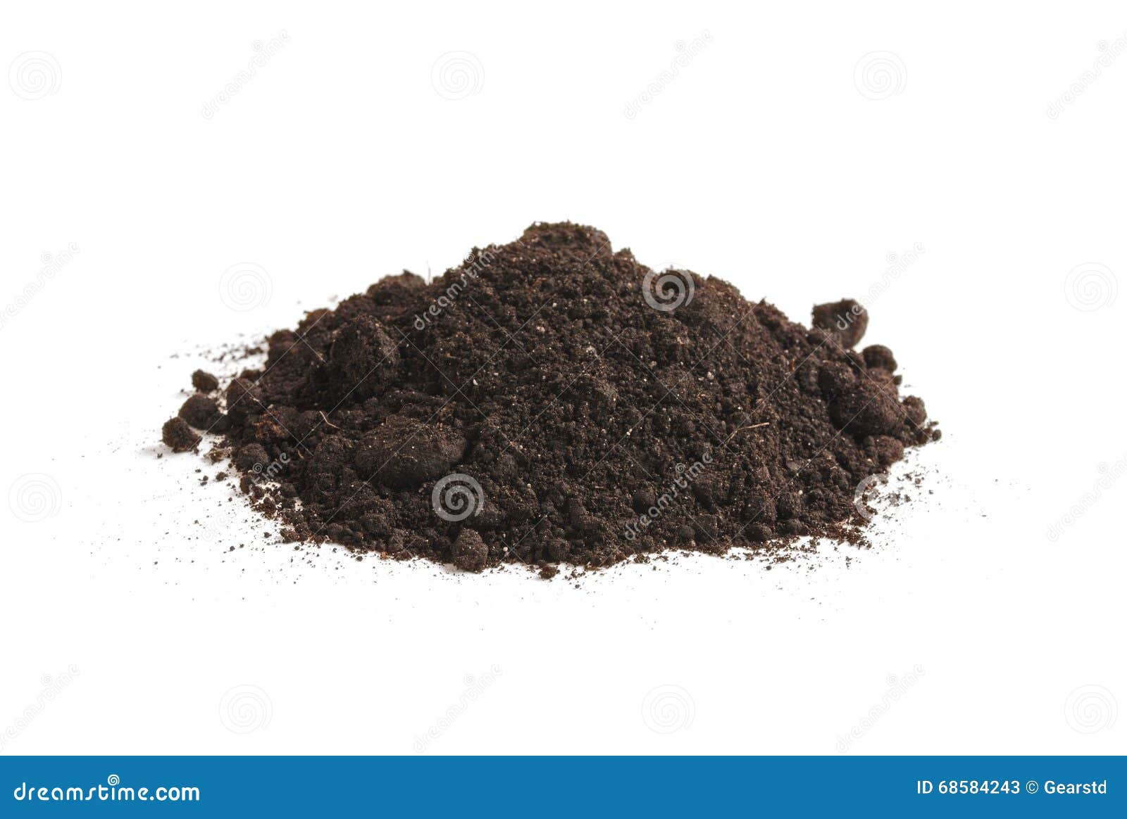 Heap of Soil Humus, on a White Background. Pile Black Earth. Stock ...