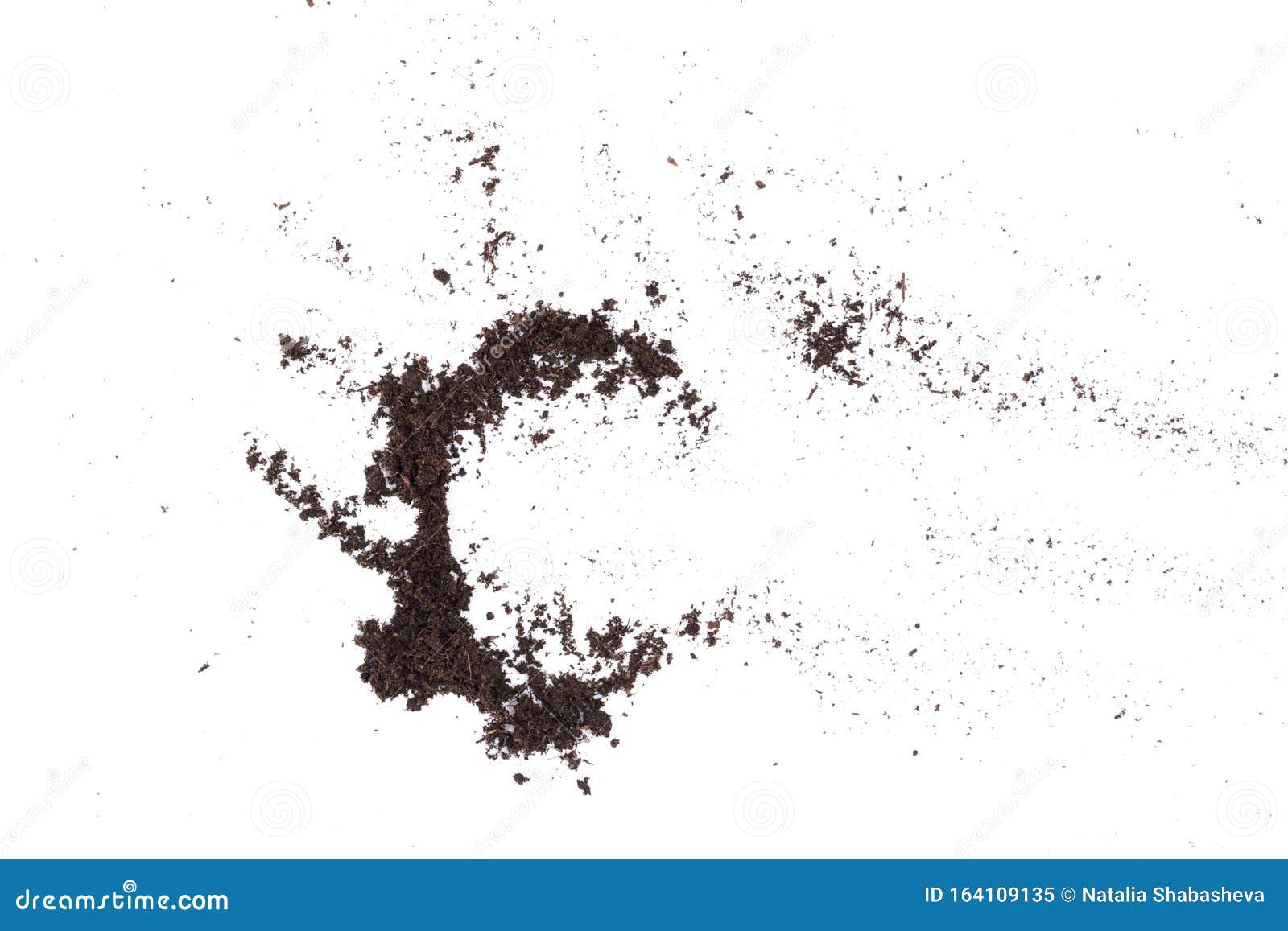Patch of Soil or Mud Isolated on White Background Stock Image - Image ...