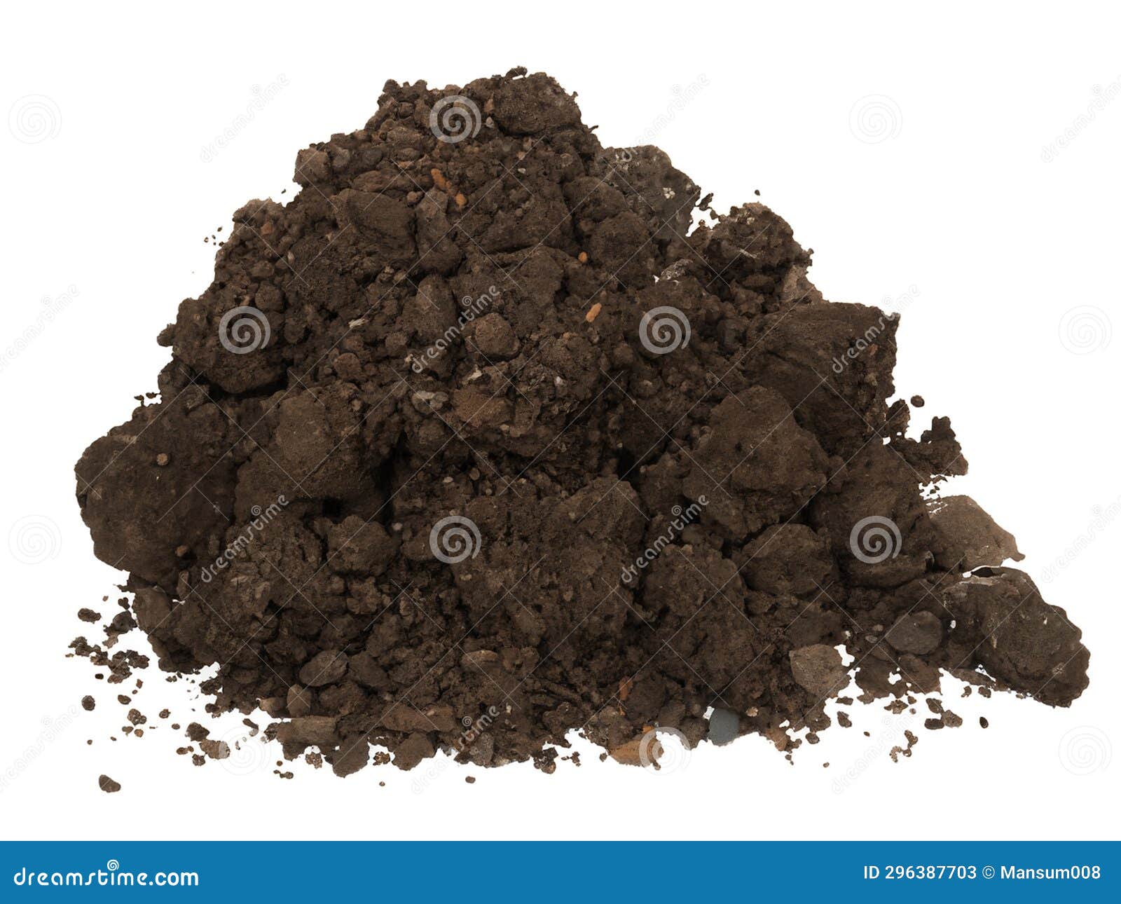 Heap of Soil Isolated on White Background. Top View Stock Image - Image ...