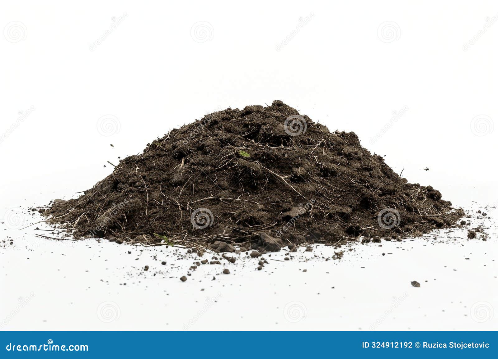 Heap of Soil on a White Background Ai Photo Stock Illustration ...