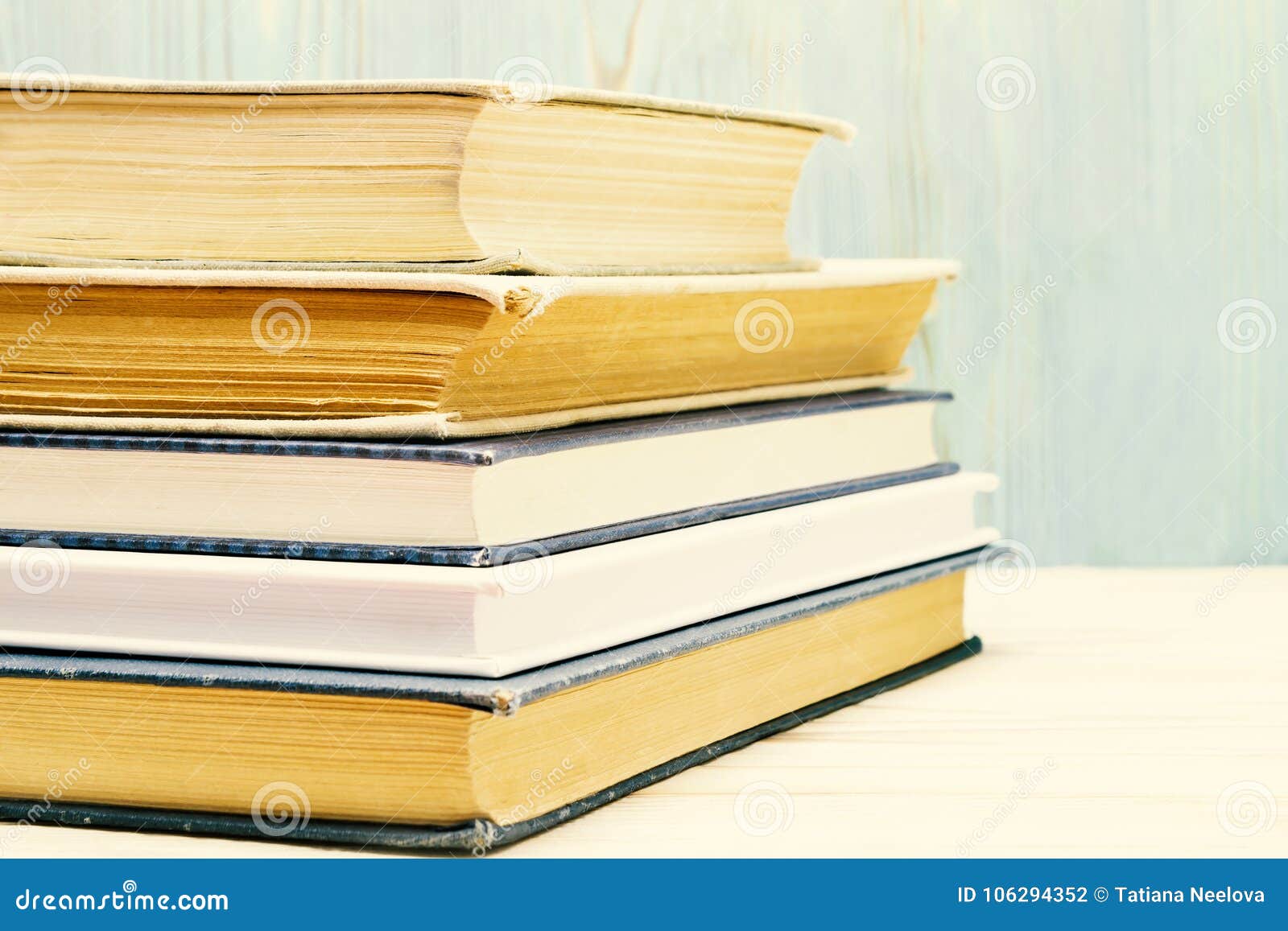 A Heap of Some Very Old and New Books in the Library. Stock Photo ...