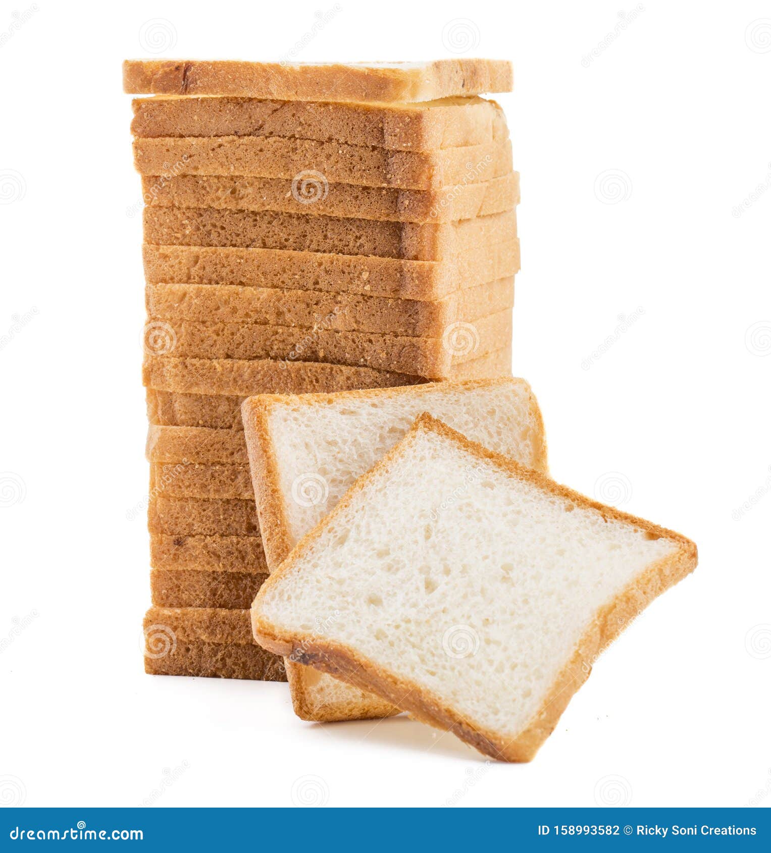Heap of Stacked Sliced Bread Stock Photo - Image of bread, cook: 158993582