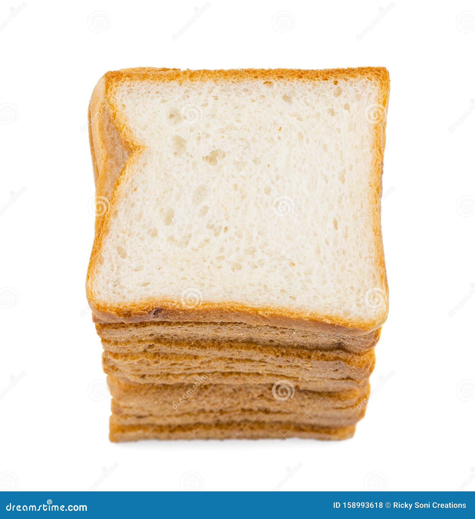 Heap of Stacked Sliced Bread on White Background Stock Photo - Image of ...