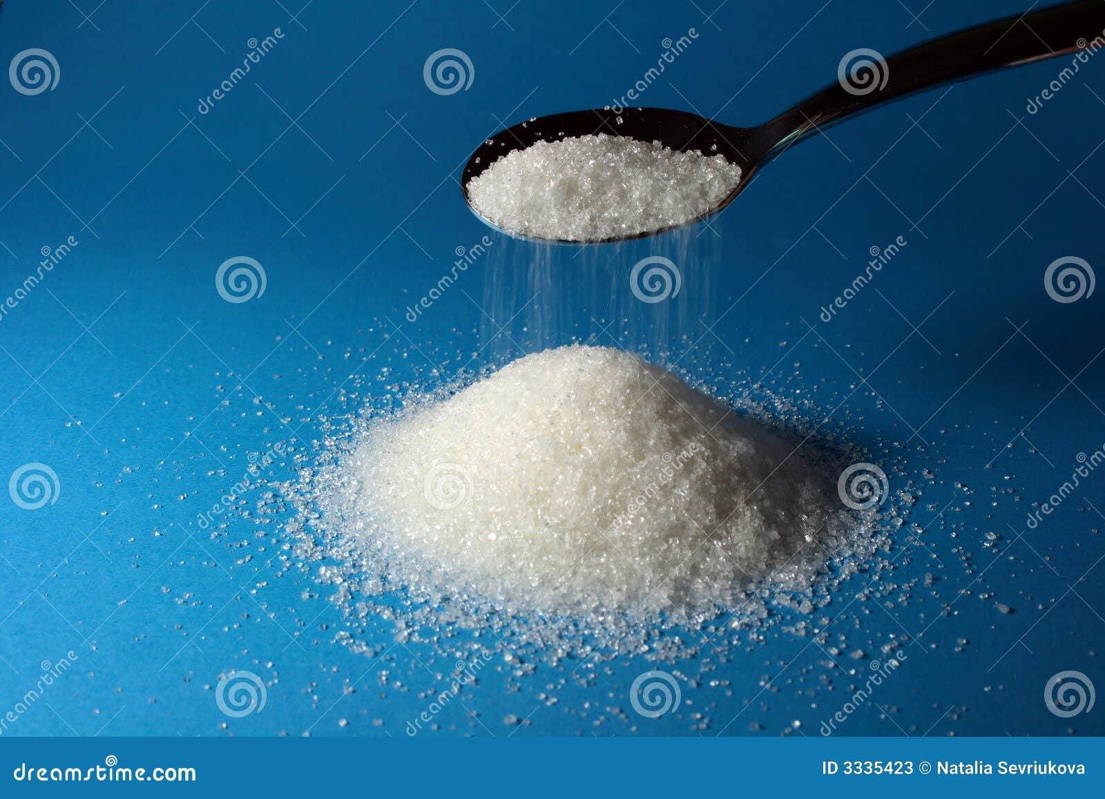 Heap of sugar and a spoon stock image. Image of sweet - 3335423