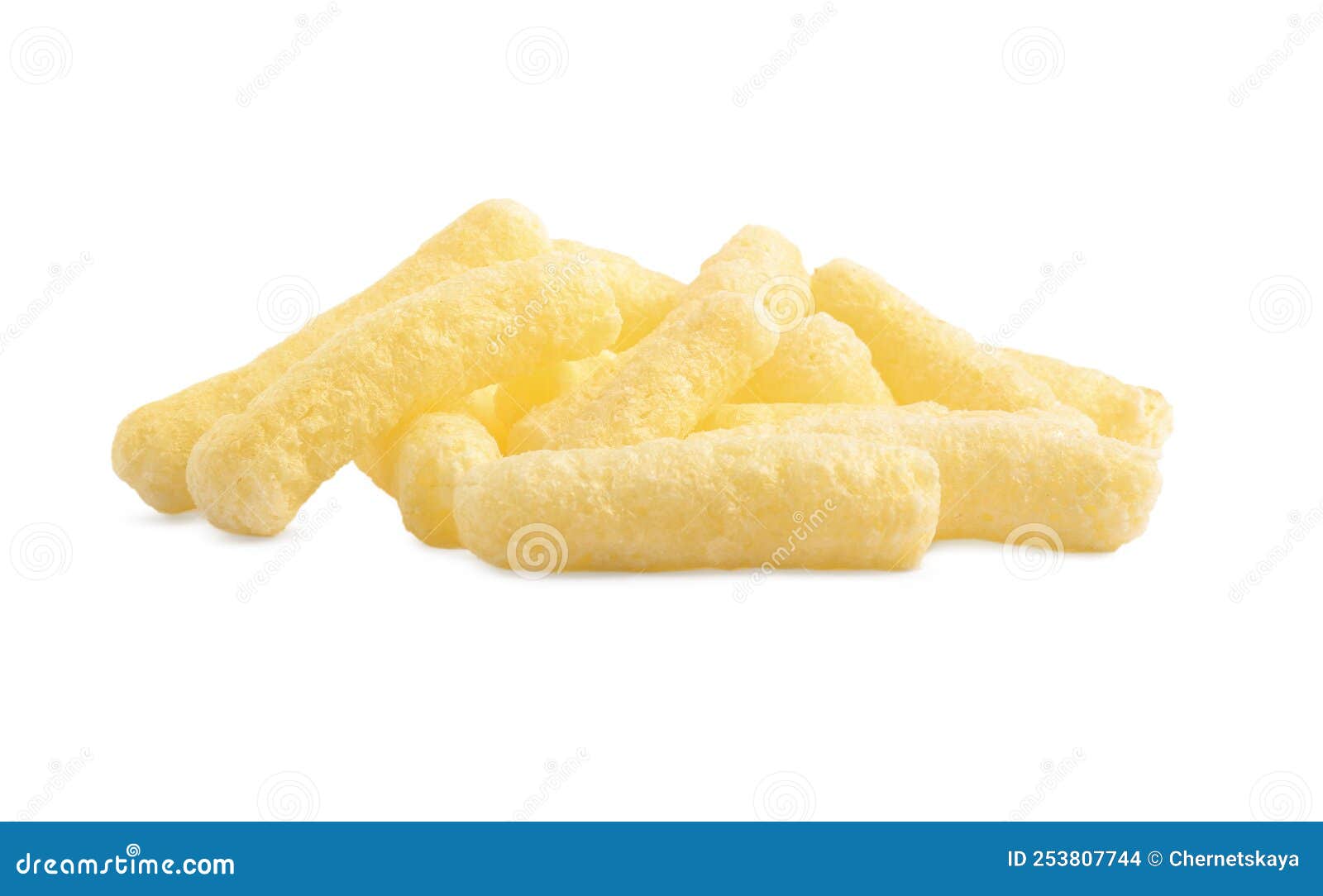 Heap of Sweet Crispy Corn Sticks Isolated on White Stock Photo - Image ...