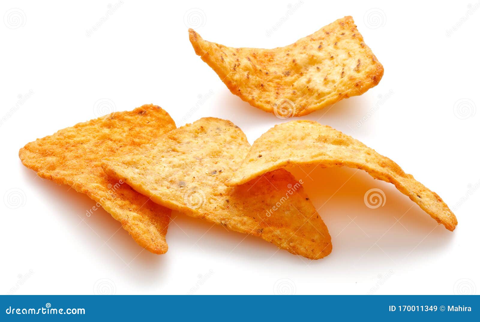 Heap of Taco Chips Isolated on White Stock Image - Image of salt ...