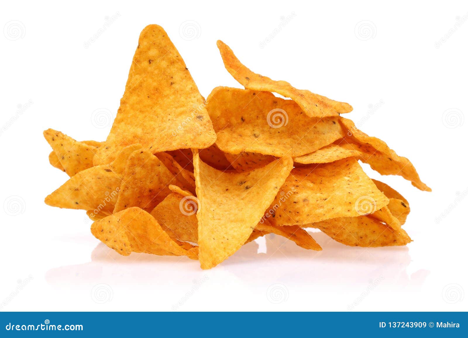 Heap of Taco Chips on White Background Stock Image - Image of chips ...