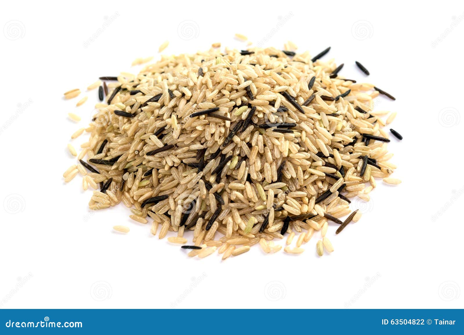 Heap of Unpolished Rice Isolated Stock Photo - Image of diet, black ...