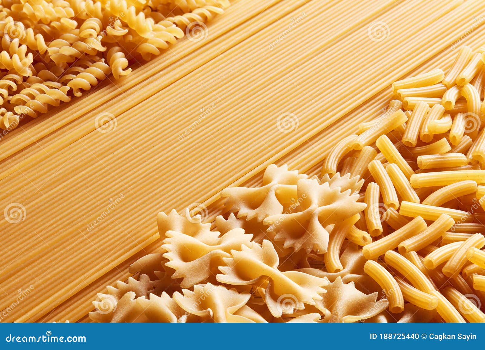 Heap of Various Raw Pasta or Macaron Stock Photo - Image of macro ...