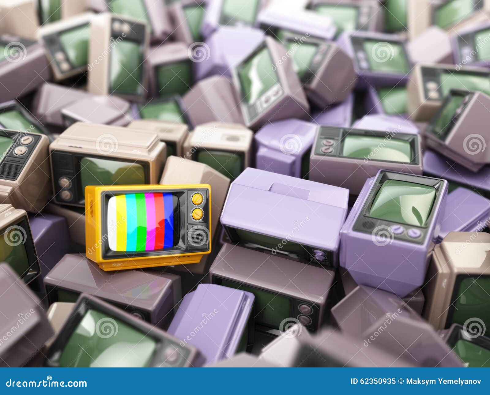 Heap Of Vintage Tv. End Of Television Royalty-Free Stock Image ...