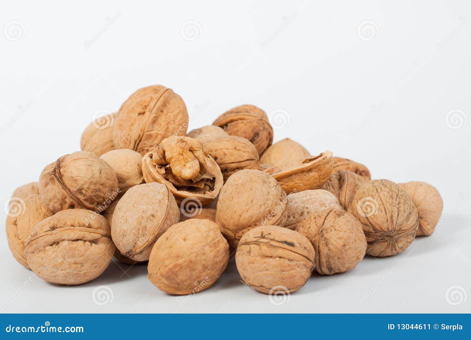 Heap of walnuts over white stock image. Image of walnut - 13044611
