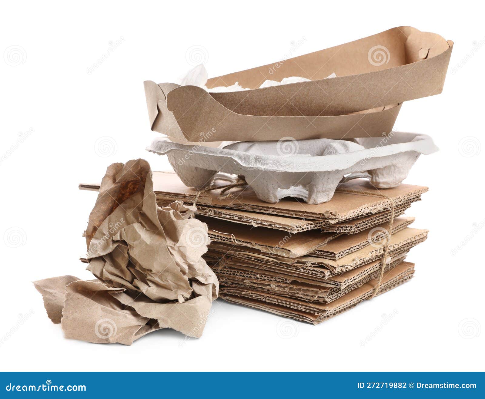 Heap of Waste Paper Isolated on White Stock Photo - Image of background ...