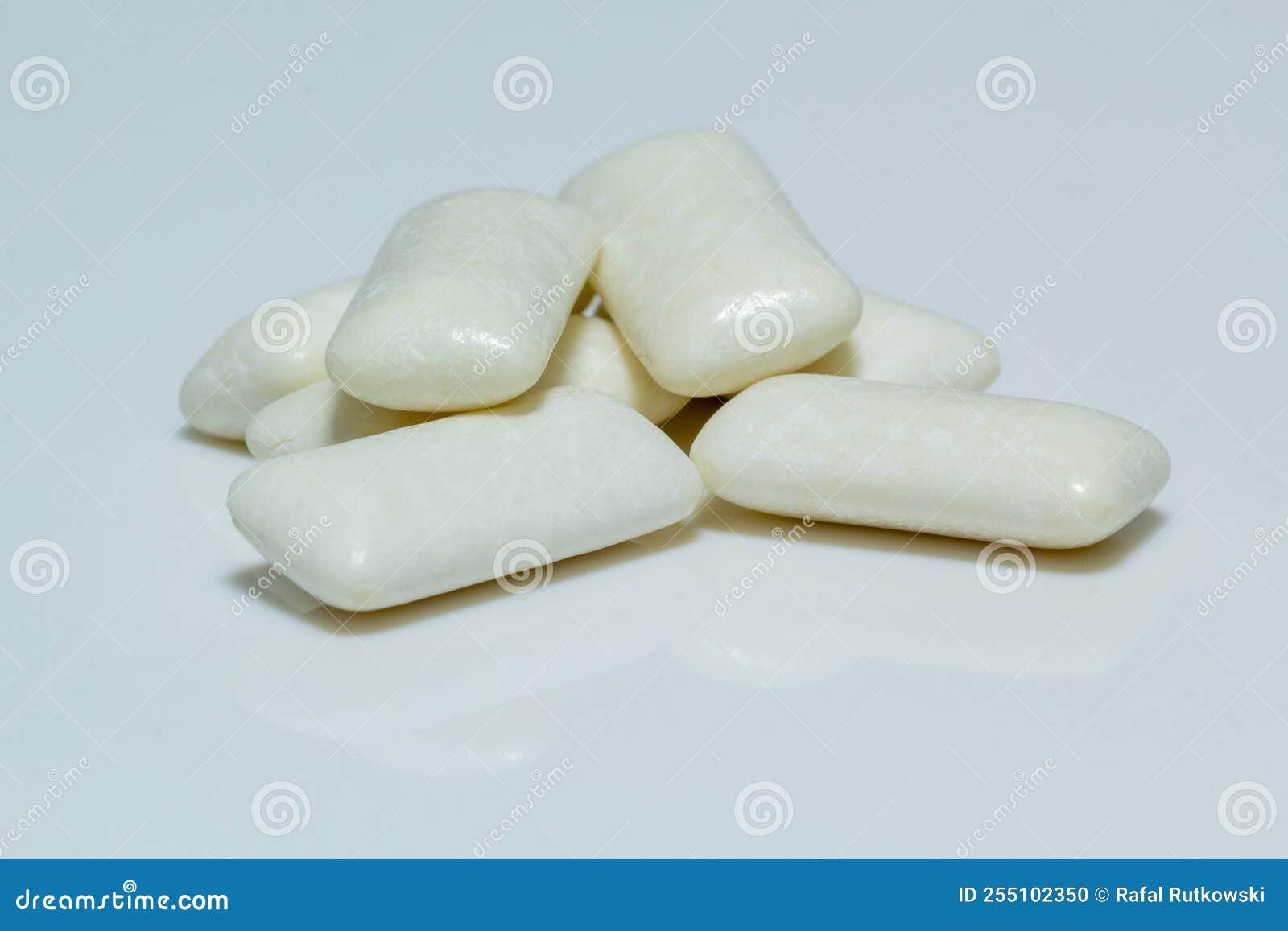 Heap of White Chewing Gum Pads on a White Background Stock Photo ...