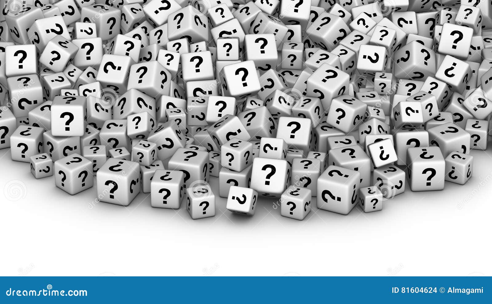 A Heap of White Cubes with Question Mark Symbol. Stock Illustration ...