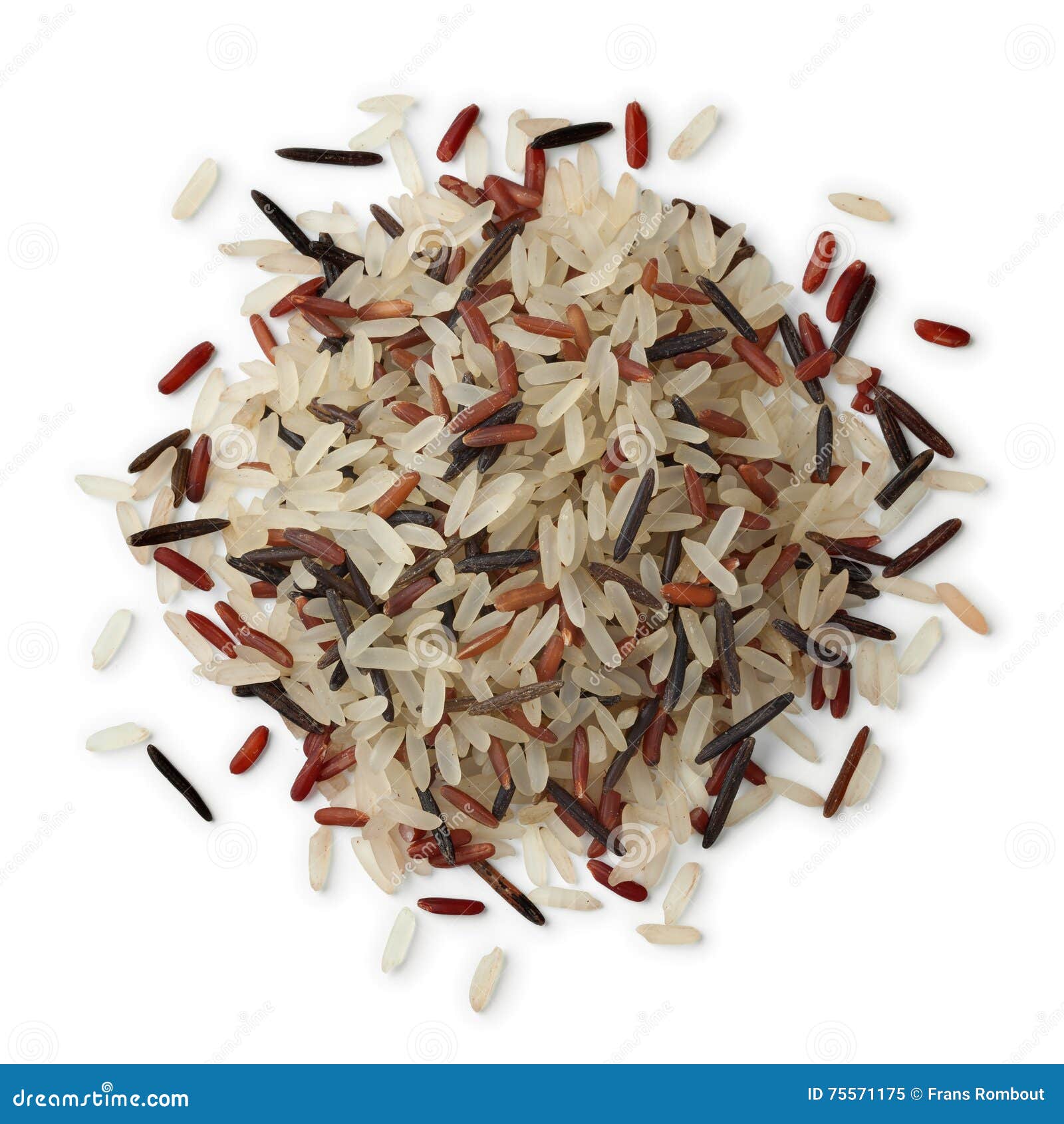 Heap of Wild, Red and White Rice Mix Stock Image - Image of isolated ...