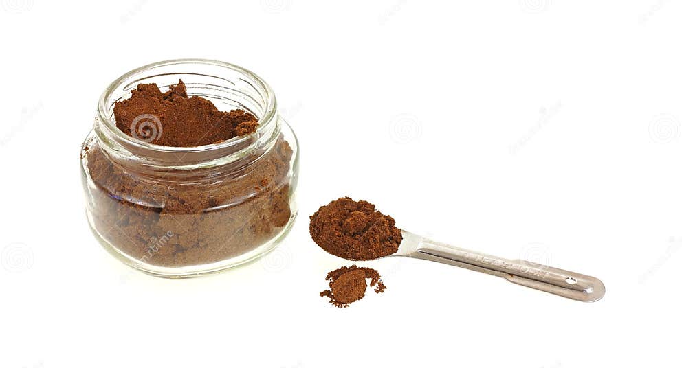 Heaping Spoon of Allspice and Jar Stock Image - Image of close, ground ...
