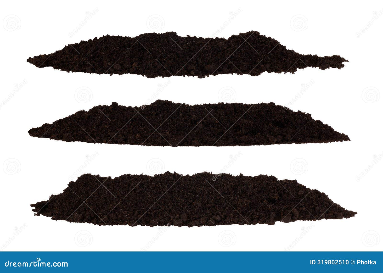 Heaps of Compost or Soil Isolated on White Stock Photo - Image of ...