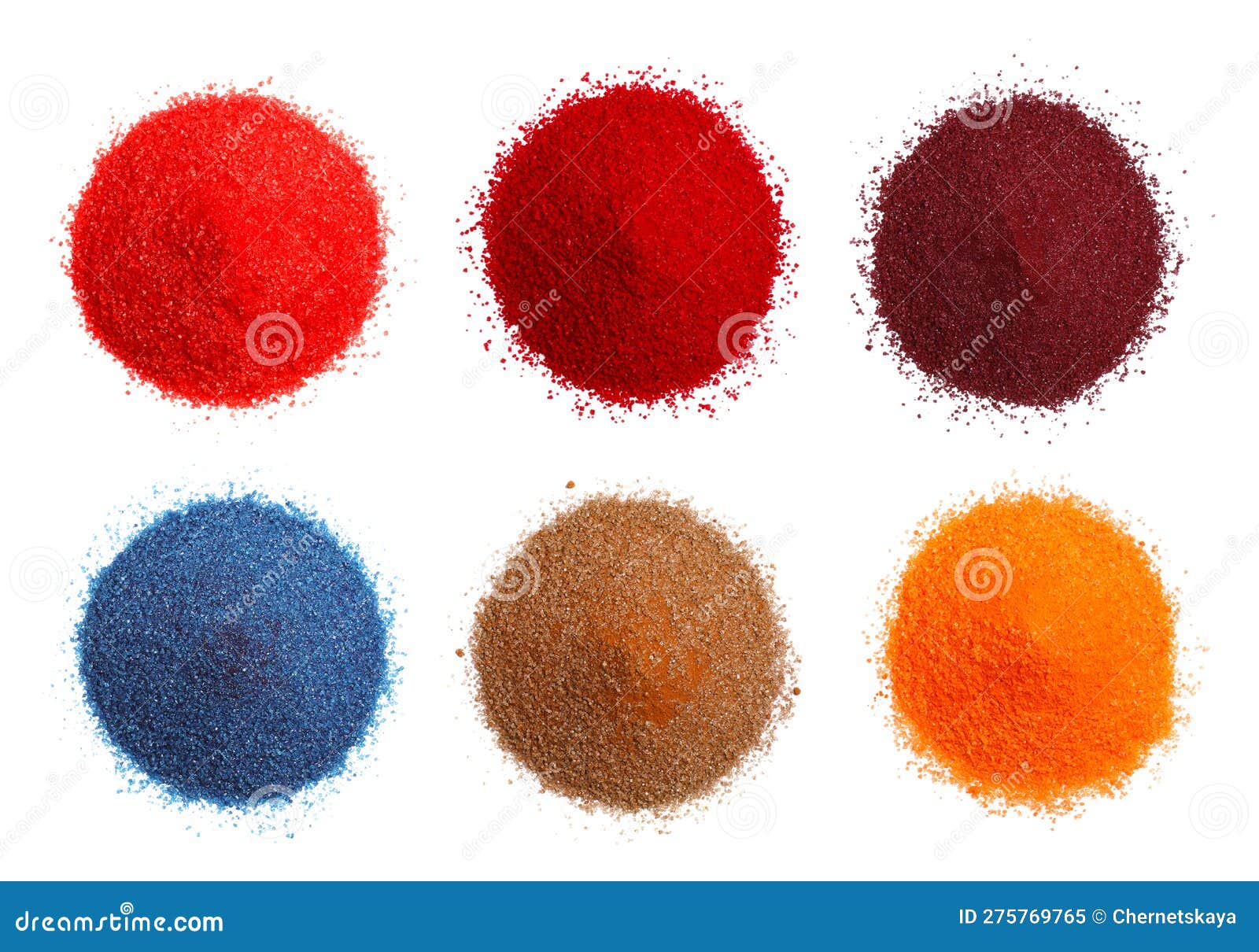 Heaps of Different Powdered Food Coloring Isolated on White, Top View ...