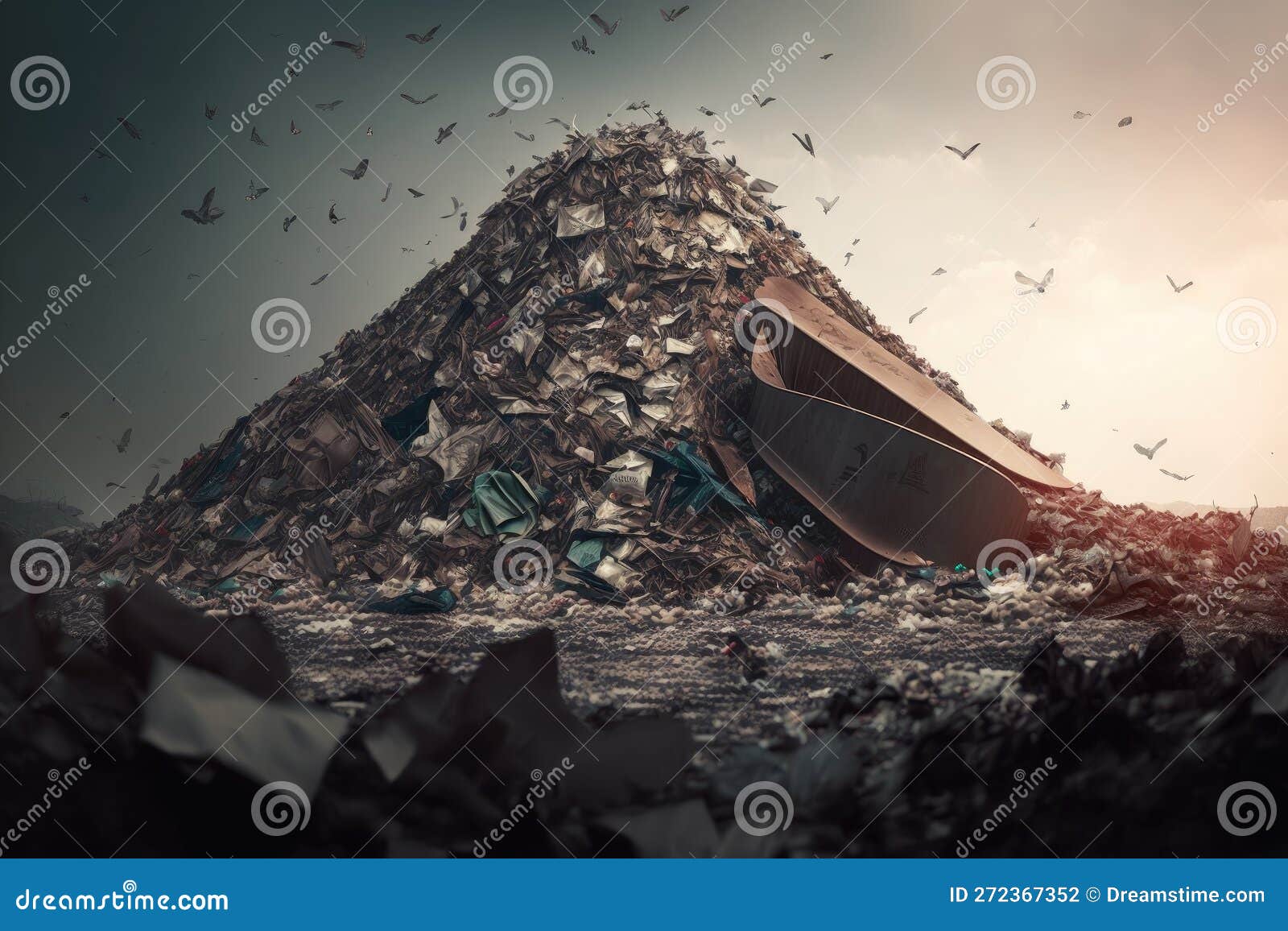 Heaps Of Dirty Garbage And Waste In Pile On Soil Overflowing Garbage ...