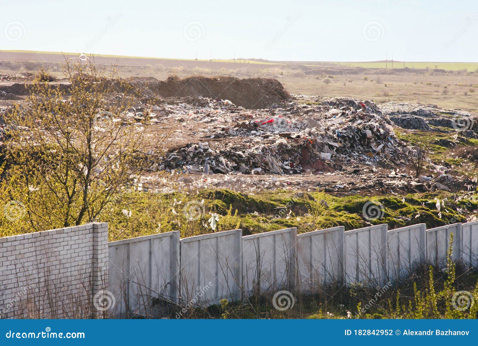Heaps of Garbage in a Landfill Stock Photo - Image of spring, waste ...