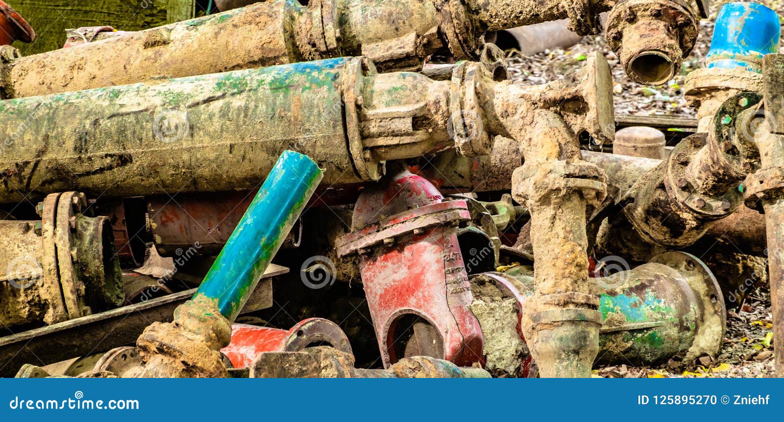 Heaps of Garbage and Waste after Construction Work on Underground Gas ...