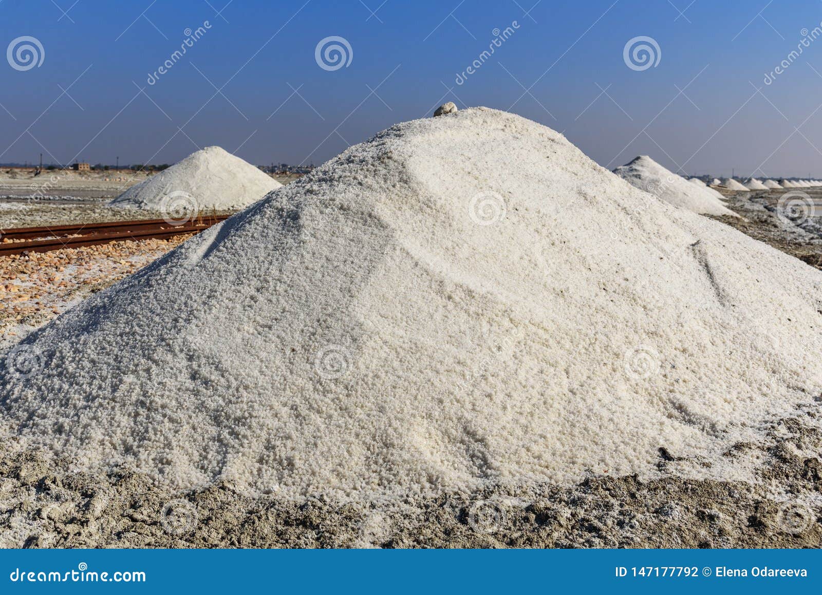 Heaps of Salt on Sambhar Salt Lake. India Stock Photo - Image of pile ...