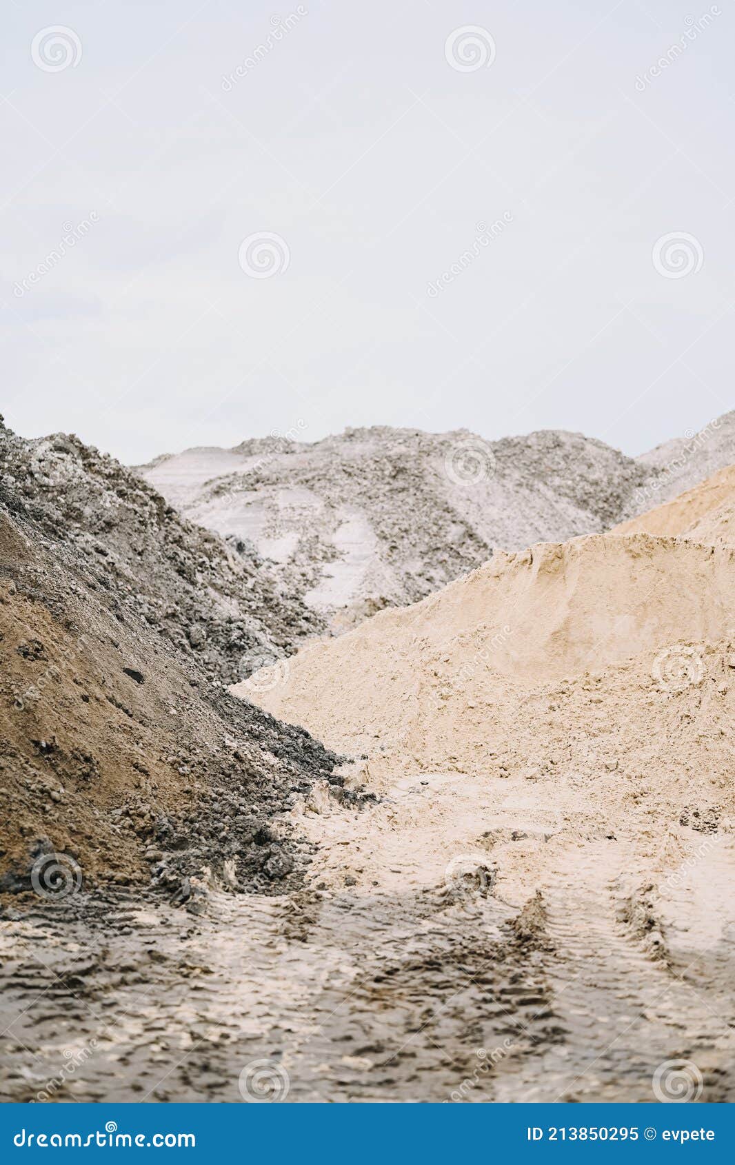 Heaps of Sand at a Construction Site on an Overcast Day Stock Image ...