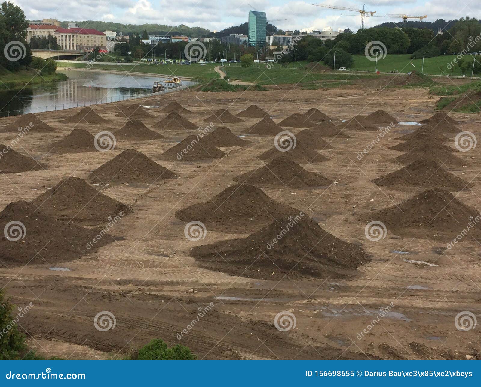 Heaps of Soil in Construction Stock Image - Image of site, lithuania ...