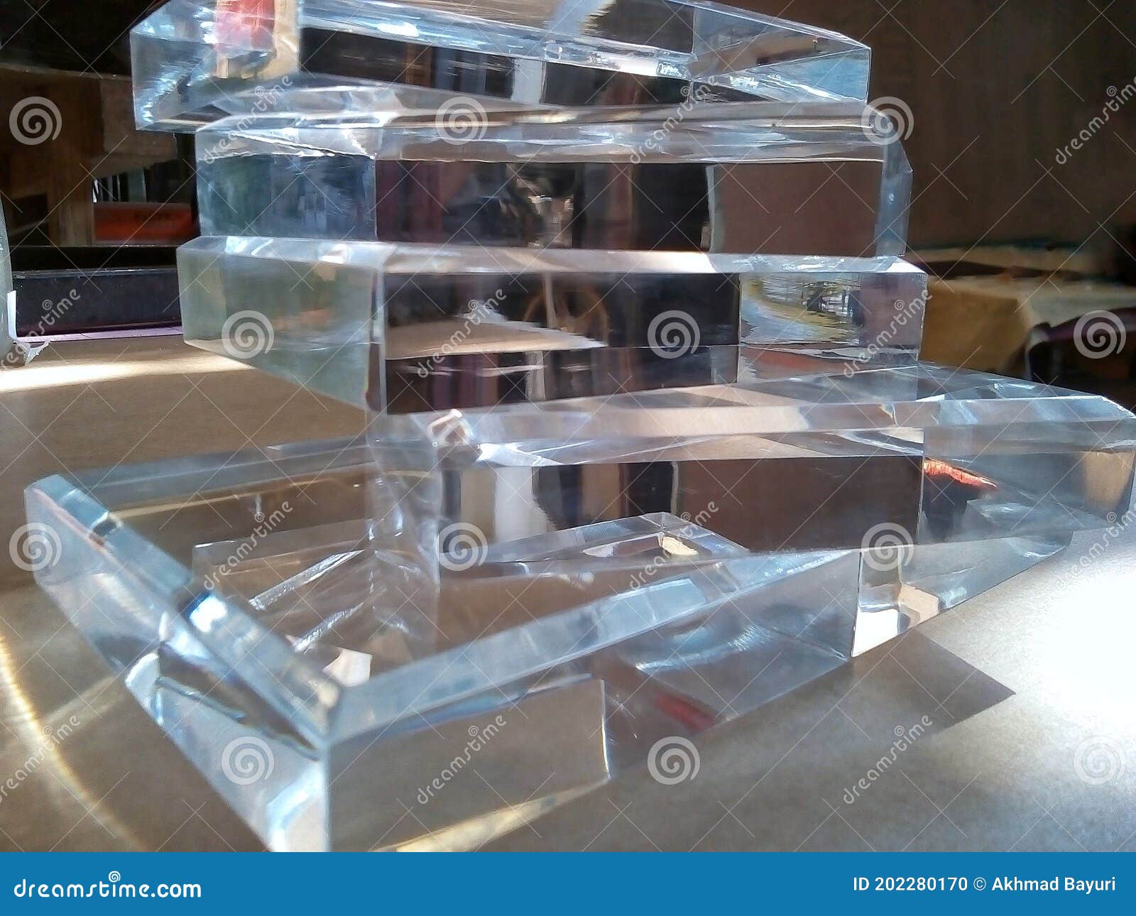Heaps of Thick Clear Acrylic in a Rectangular Shape on a Table in a ...