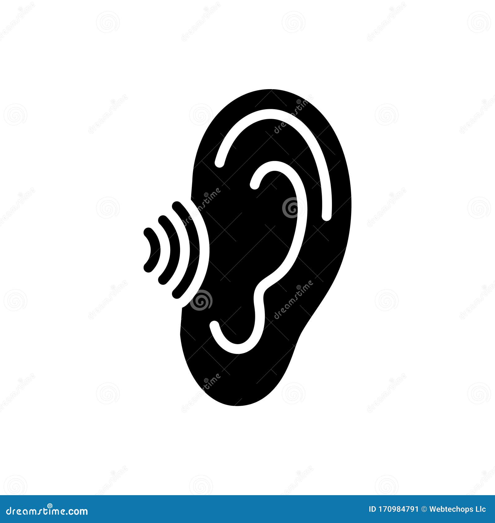 Black Solid Icon for Hear, Hark and Listen Stock Vector - Illustration ...