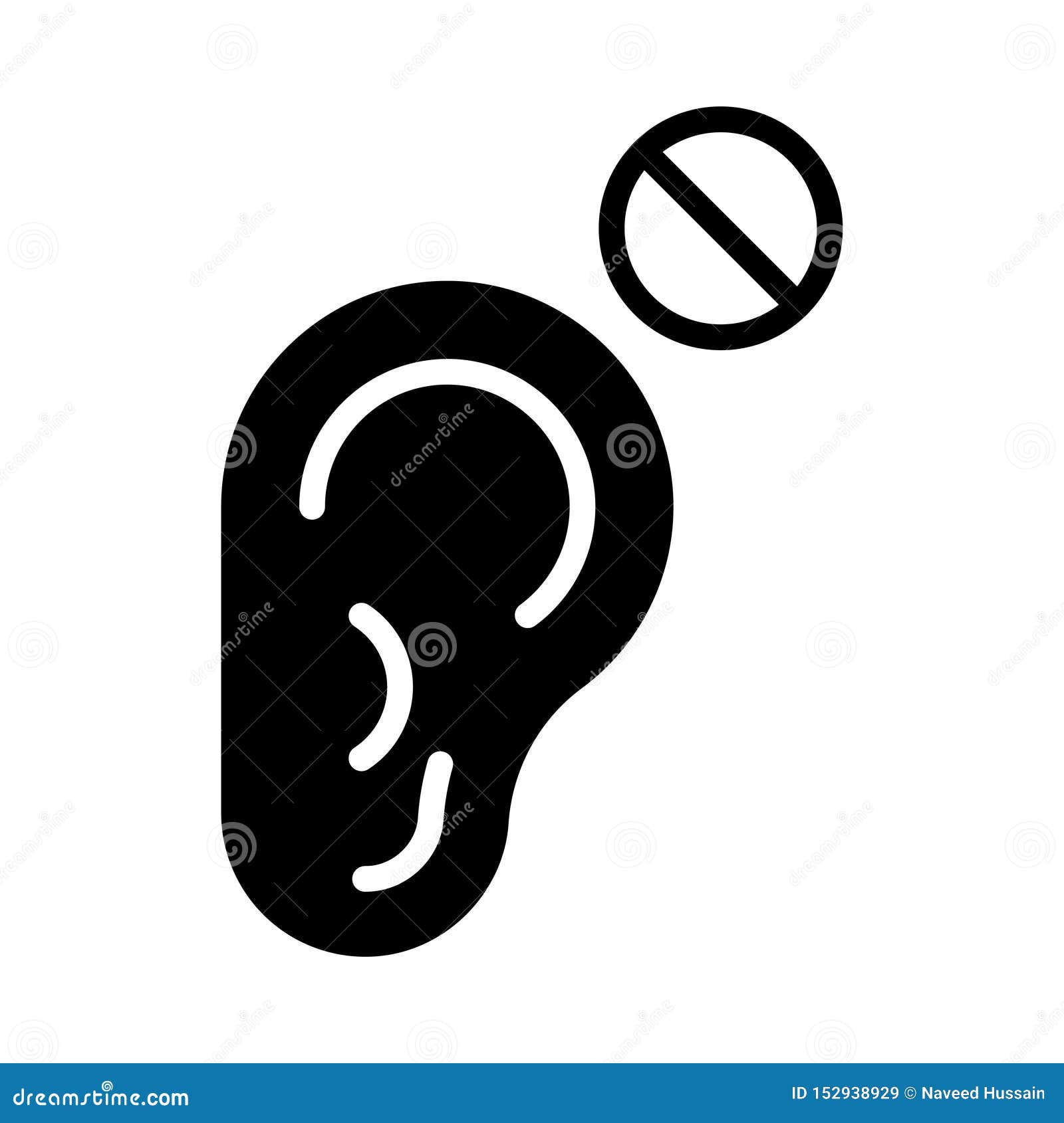 Hear Glyph Flat Vector Icon Stock Vector - Illustration of isolated ...