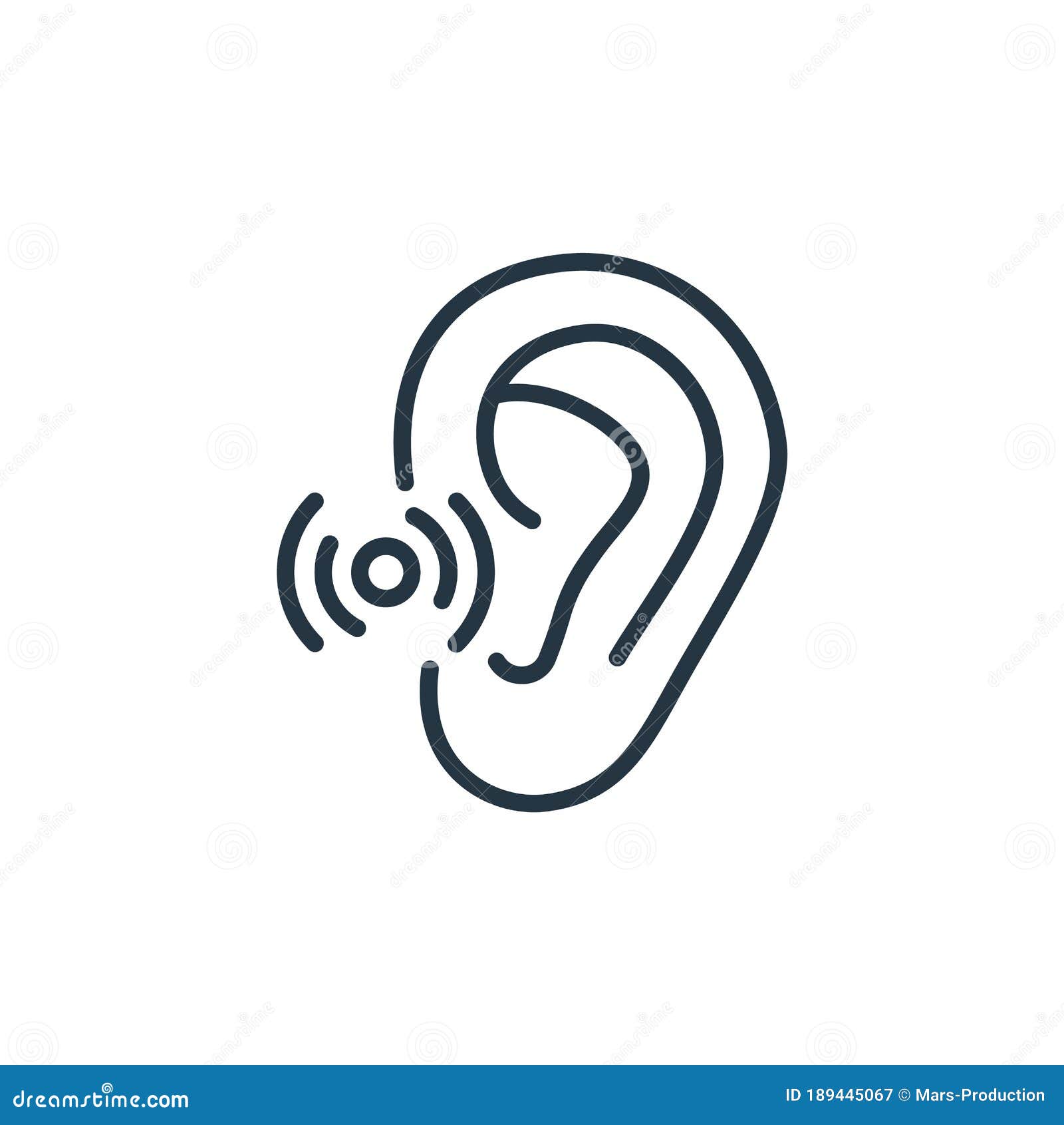 Hear Vector Icon Isolated on White Background. Outline, Thin Line Hear ...