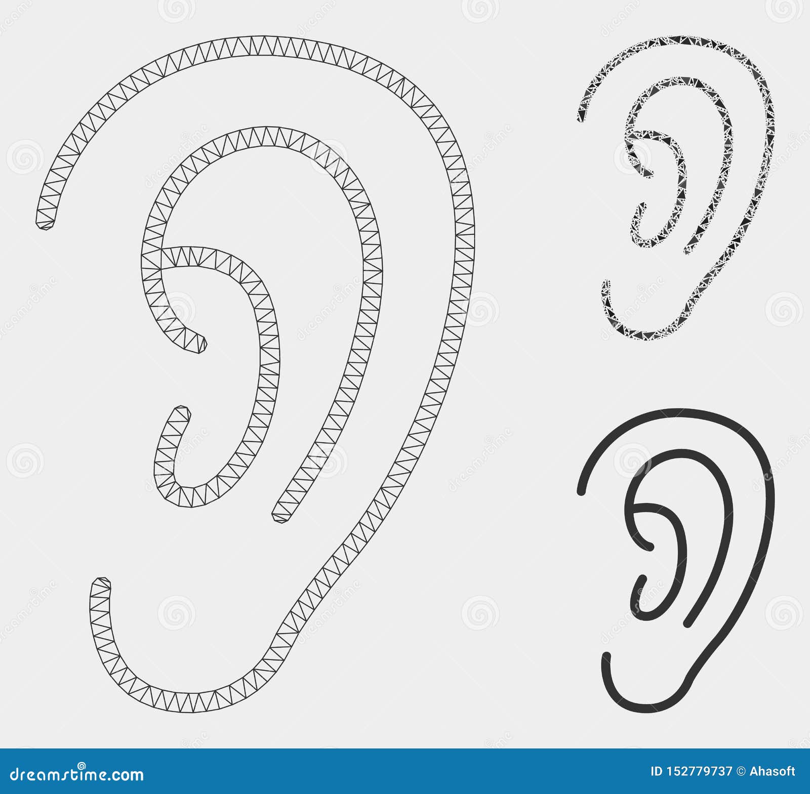 Hear Vector Mesh Network Model and Triangle Mosaic Icon Stock Vector ...