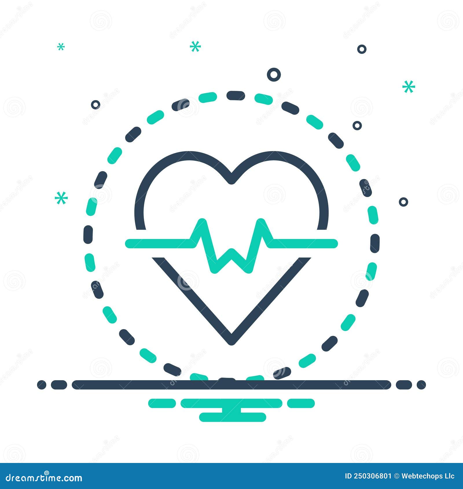 Mix Icon for Heard, Heartbeat and Healthcare Stock Illustration ...