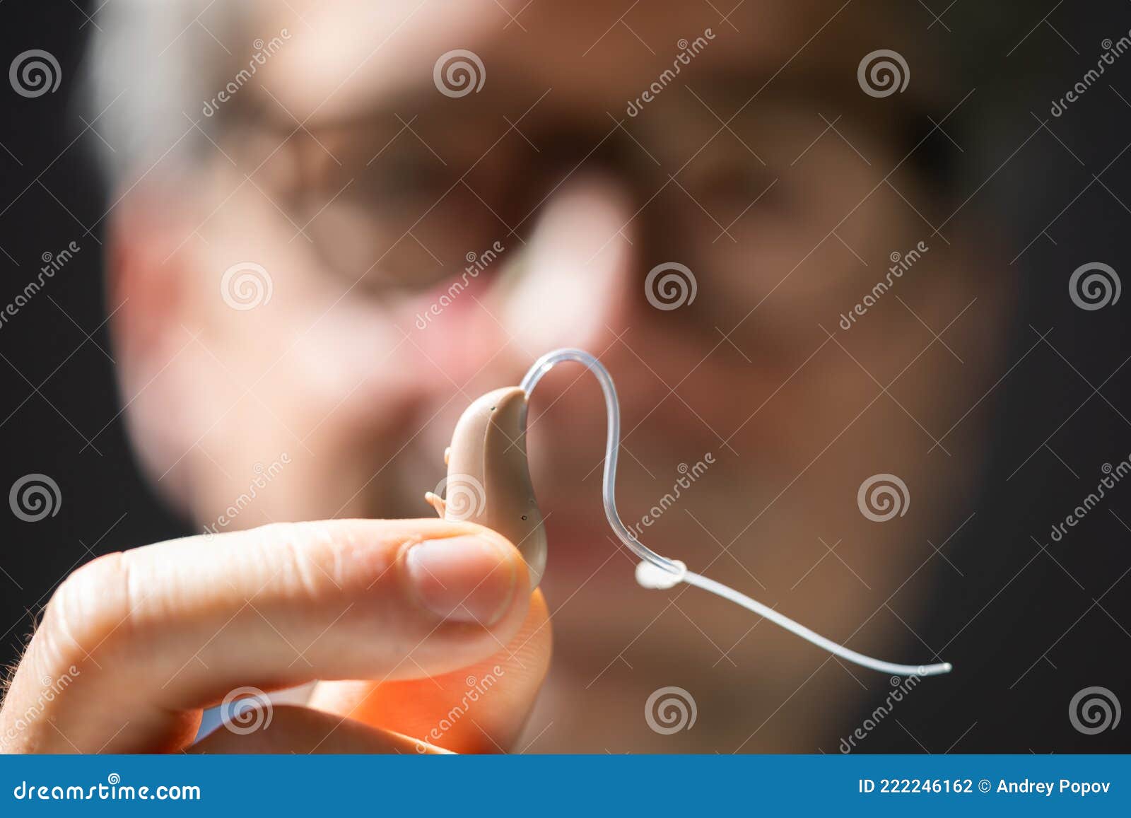 Hearing Aid for Deaf Handicapped Man Stock Photo - Image of help ...