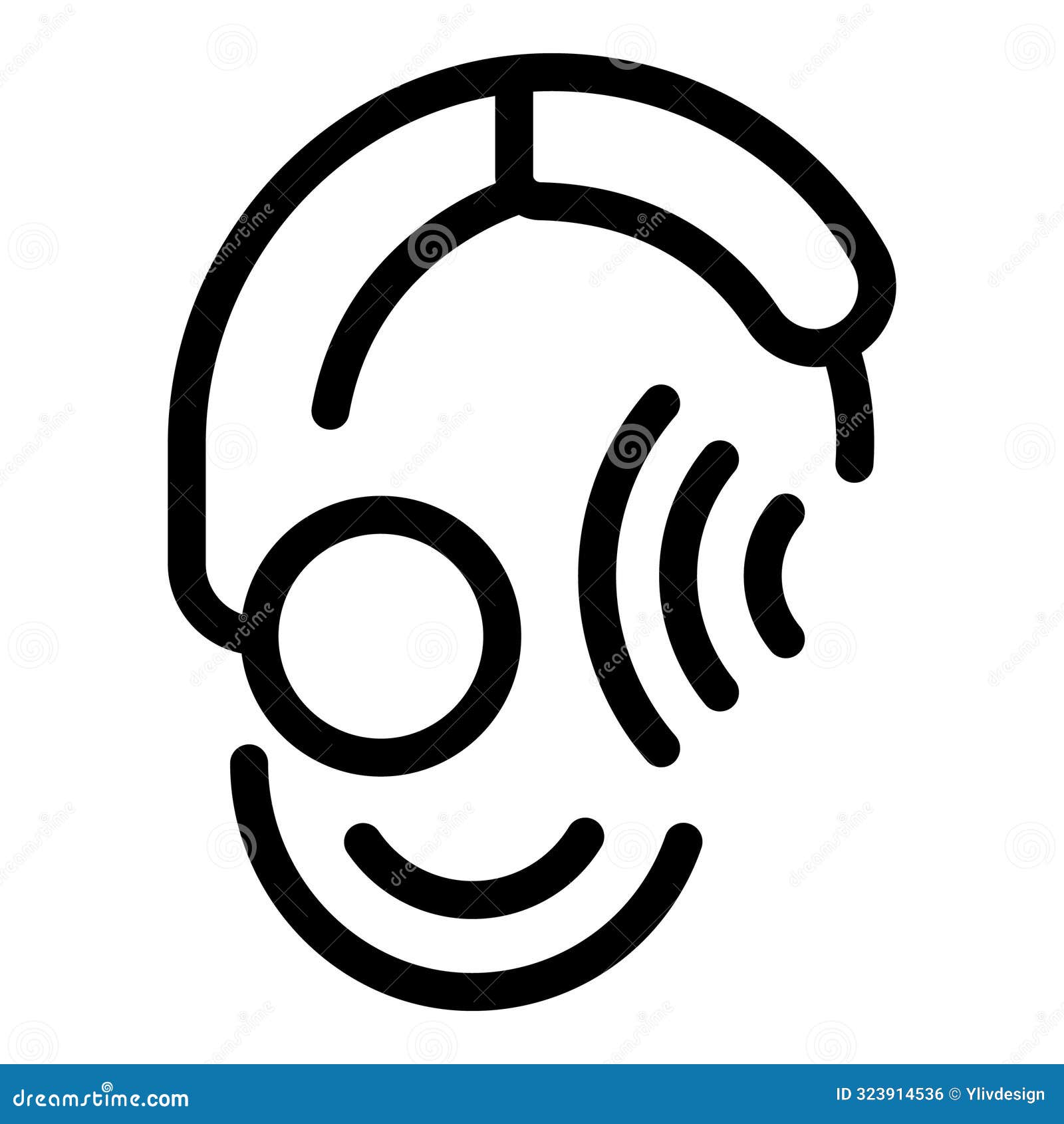 Hearing Aid Device Emitting Sound Waves Icon Stock Illustration ...