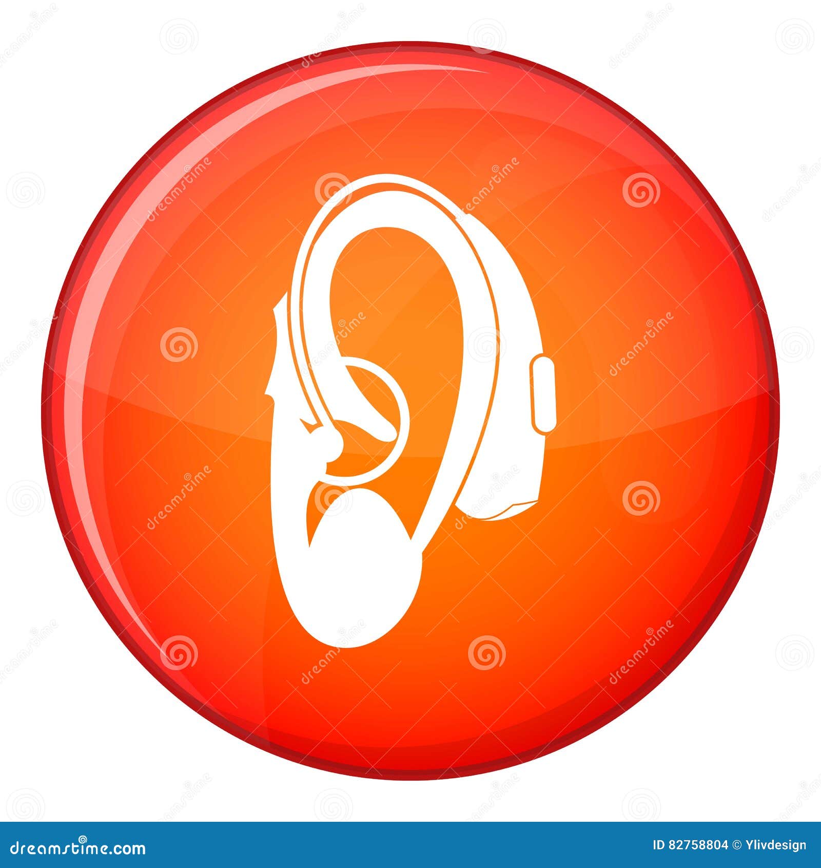 Hearing Aid Icon, Flat Style Stock Vector - Illustration of anatomy ...