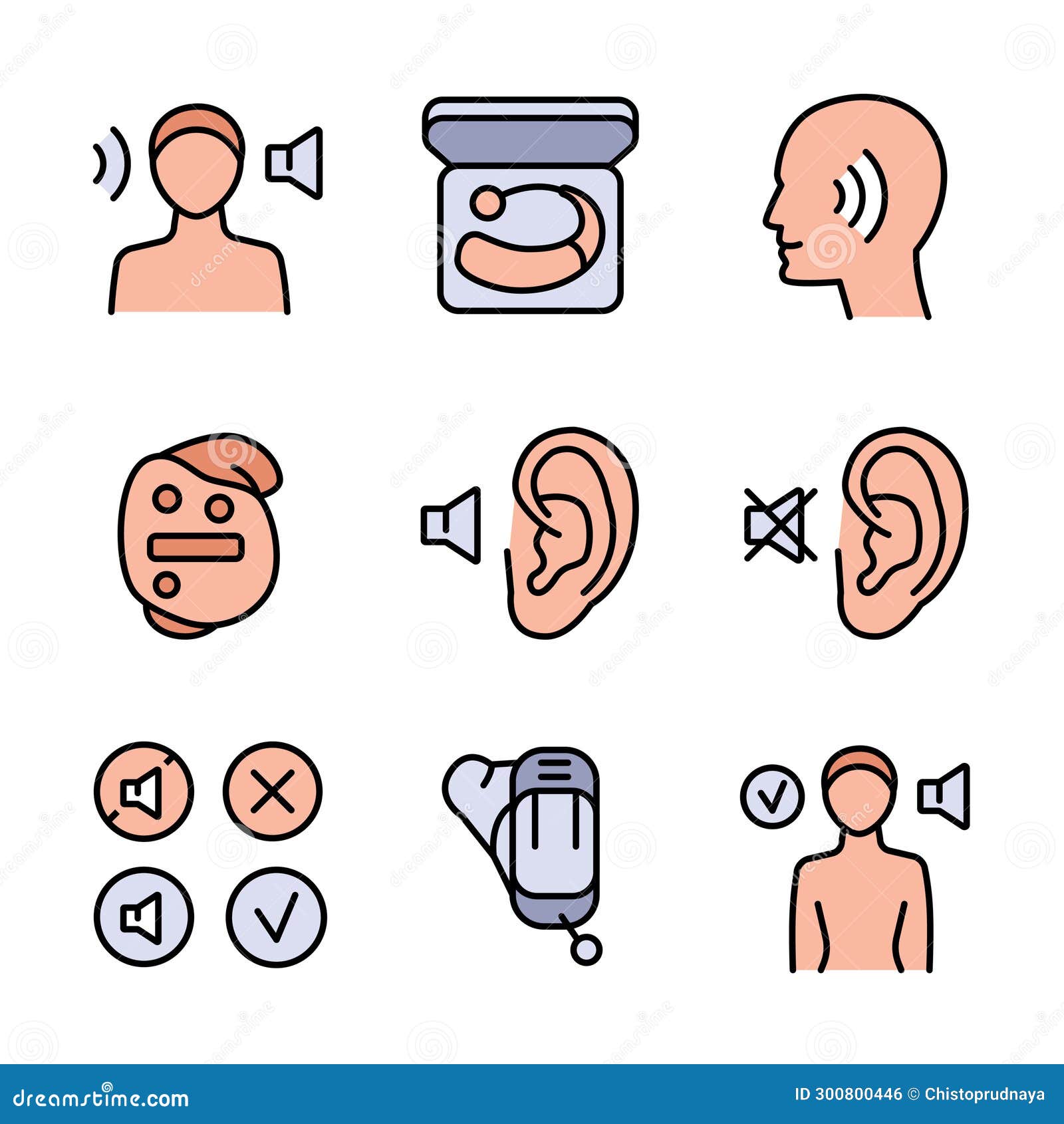 Hearing Aid Icons Set. Volume Booster for Ears, for the Deaf Old and ... Hearing Aid Icons Set. Volume Booster for Ears, for the Deaf Old and ...
