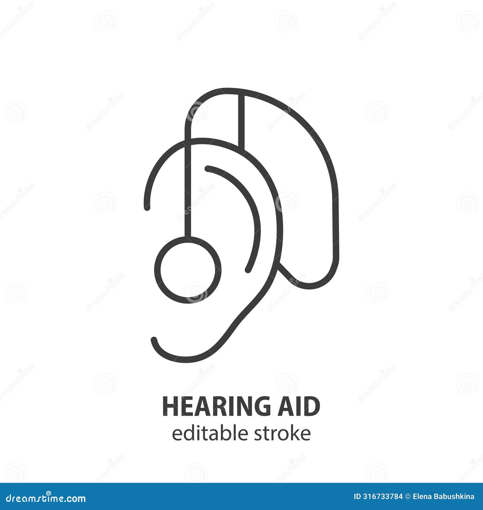 Hearing Aid Line Icon. Ear Aid Vector Symbol Stock Vector ...
