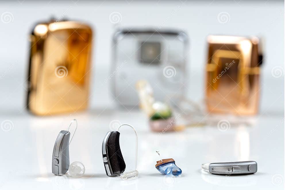Hearing Aids - Evolution of Equipment Stock Photo - Image of technology ...