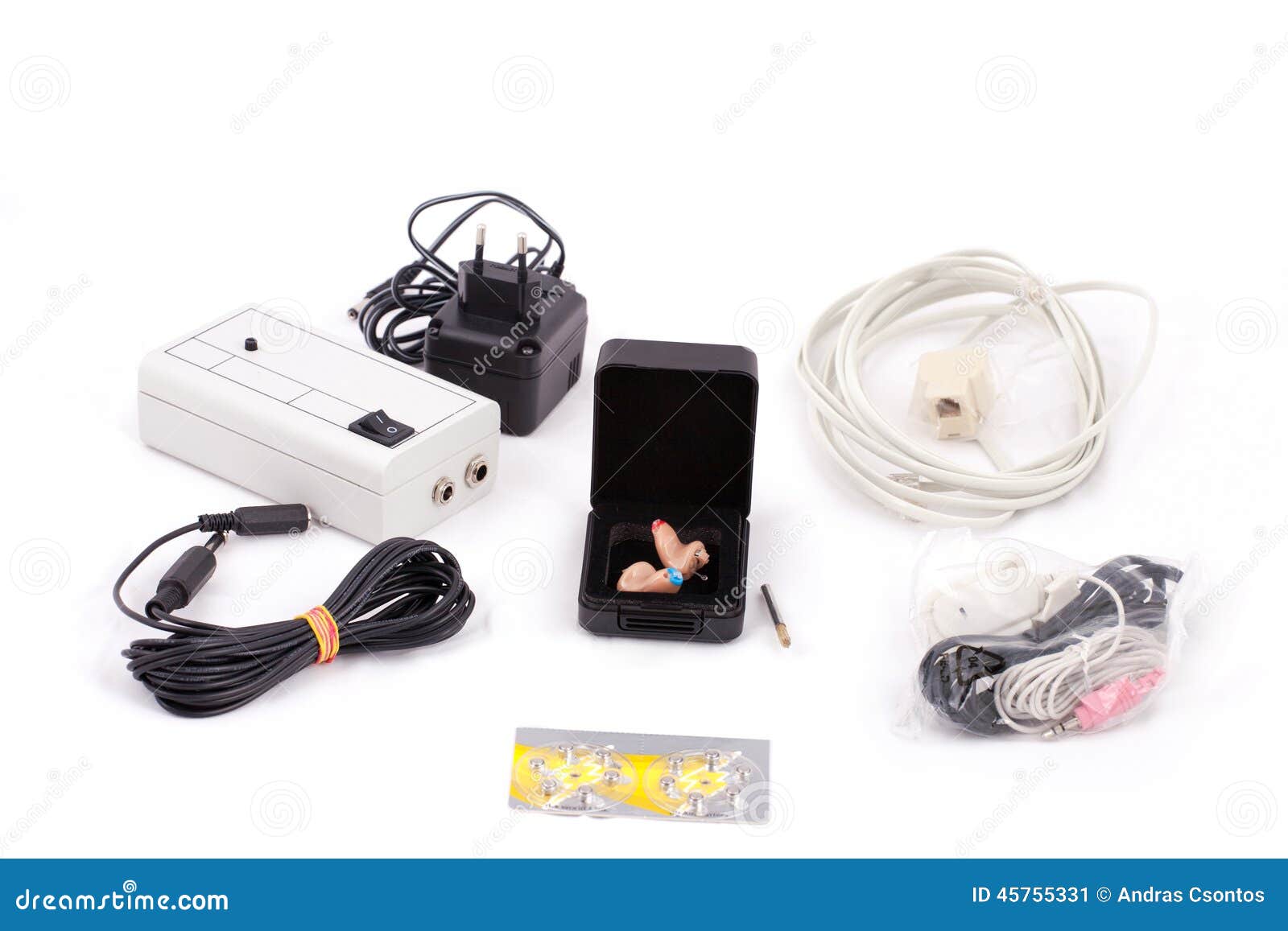 Hearing aids kit stock image. Image of close, deaf, canal - 45755331